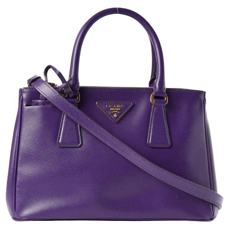Prada Violet Small Galleria Double Zip tote For Sale at 1stDibs