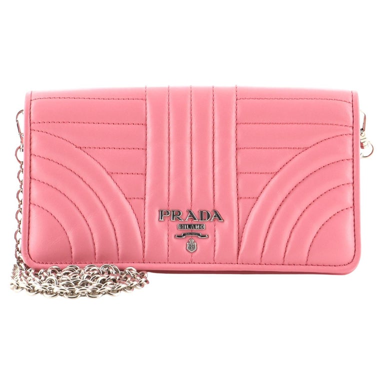 Prada Wallet on Chain Diagramme Quilted Leather at 1stDibs