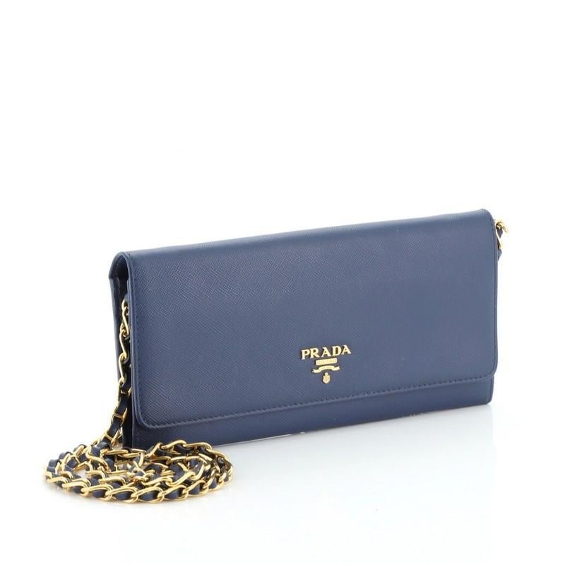 Prada Wallet On Chain Saffiano Leather at 1stDibs