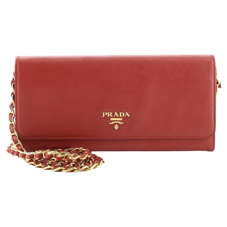 Prada Wallet on Chain Saffiano Leather at 1stDibs