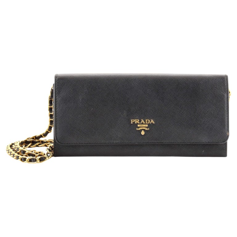 Prada Wallet on Chain Saffiano Leather at 1stDibs