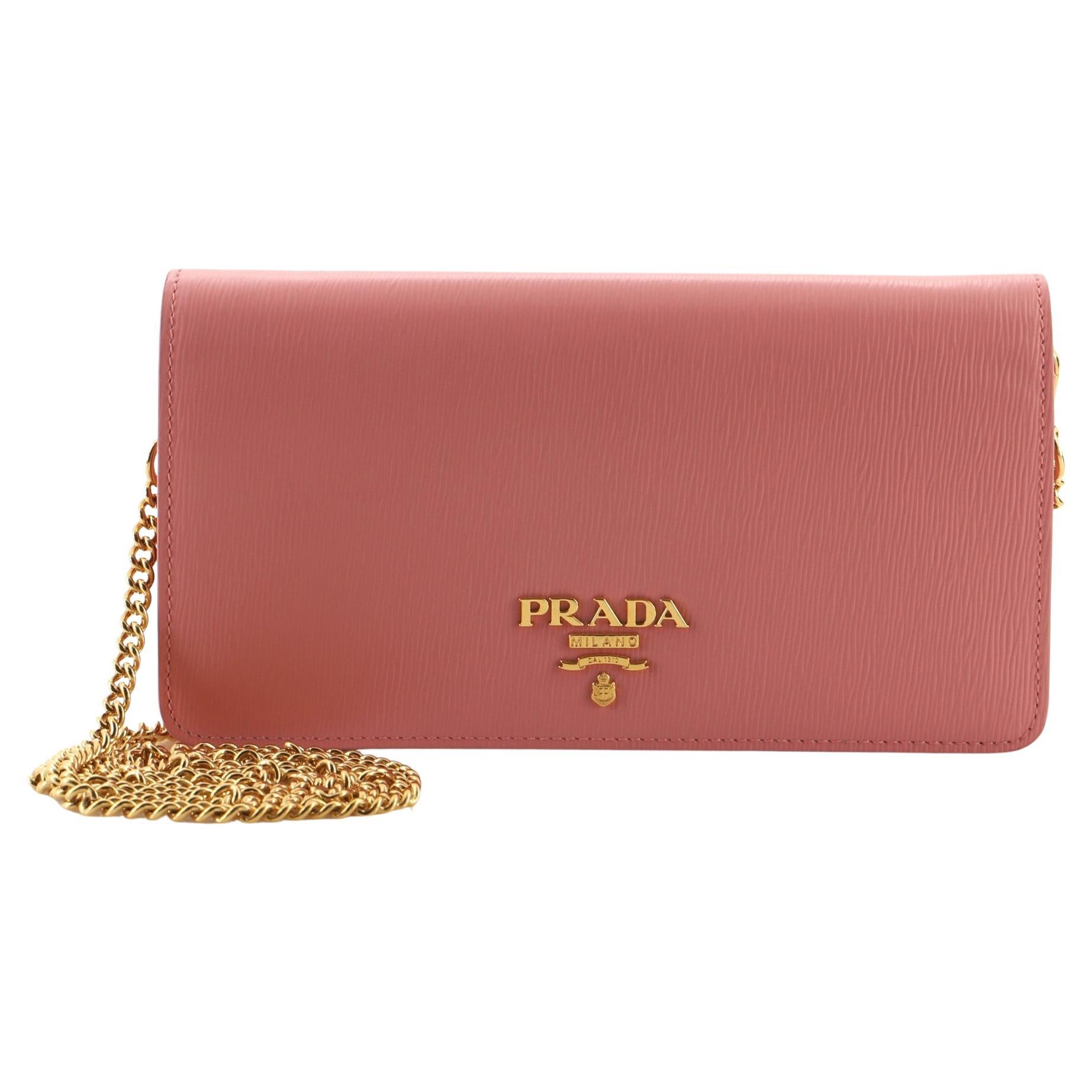 Prada Wallet On Chain Saffiano Leather at 1stDibs