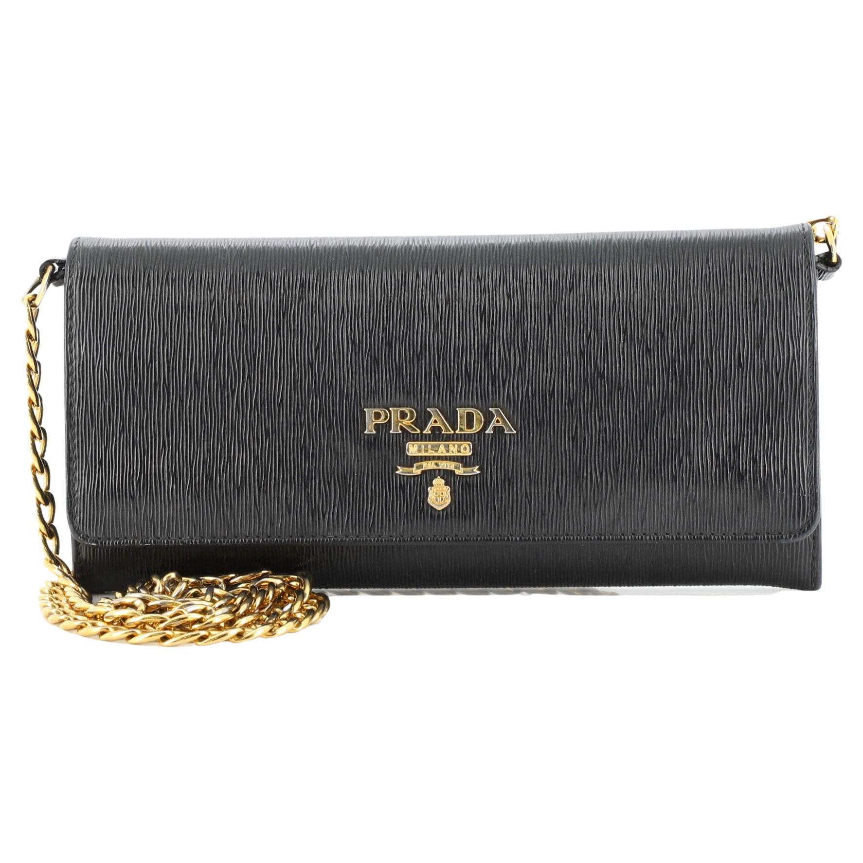 Prada Portafoglio Vitello Daino Taupe Argilla Wallet For Sale at 1stDibs