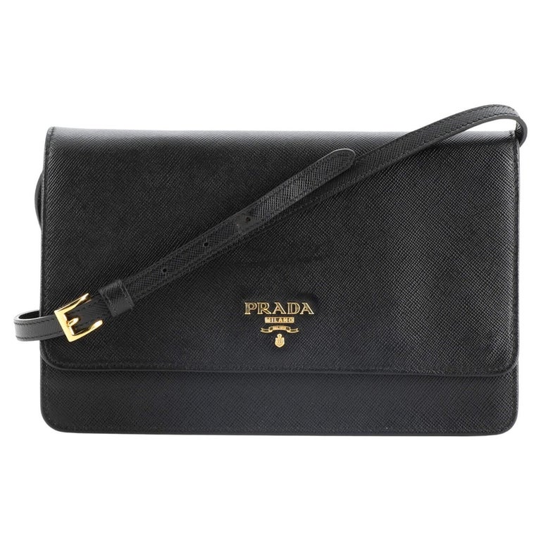 Prada Wallet on Strap Saffiano Leather Small For Sale at 1stDibs