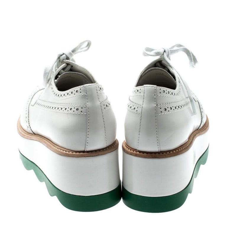 white platform brogues