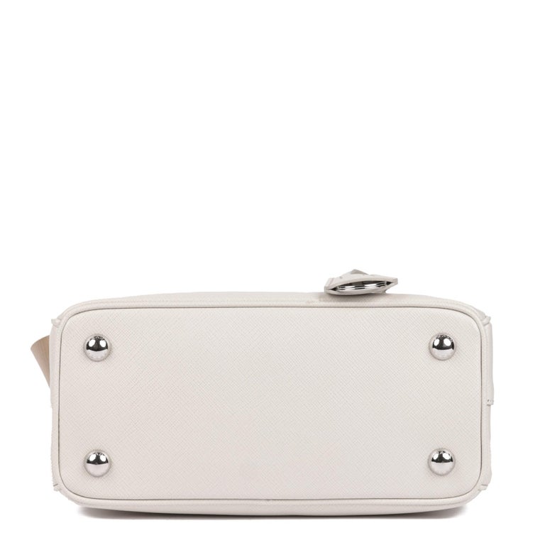 PRADA White Saffiano Leather Mini Galleria Tote For Sale at 1stDibs