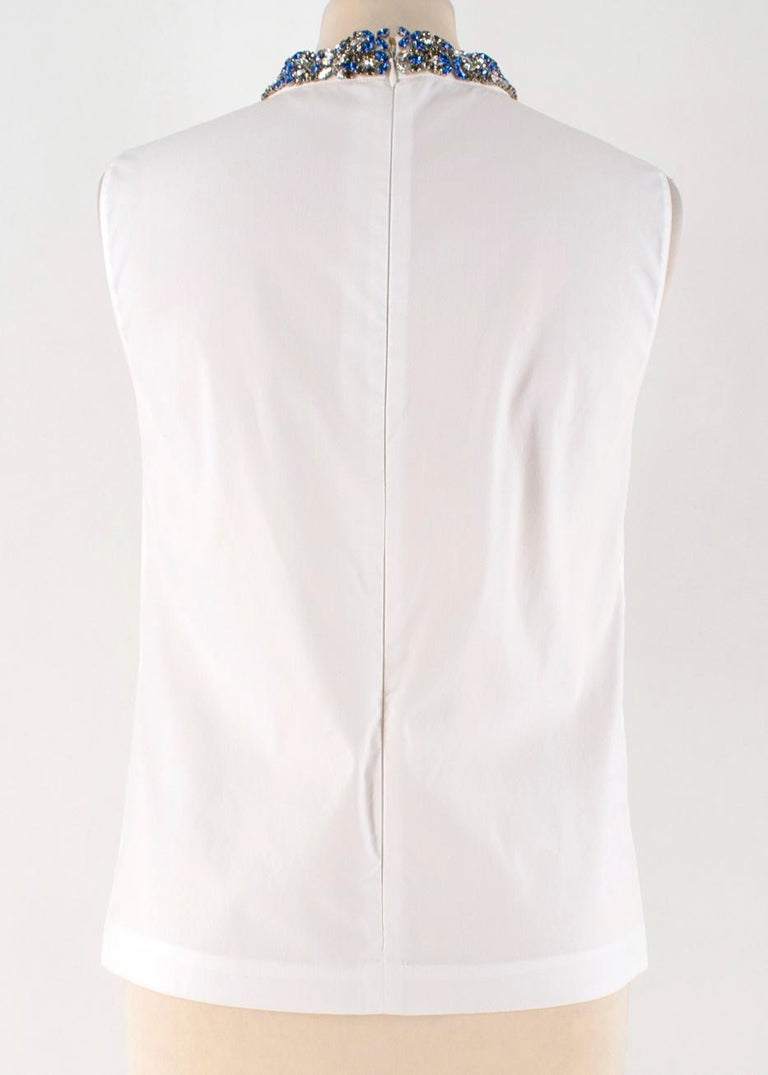 Prada White Sleeveless Top with Crystal Collar S 38 at 1stDibs | prada ...