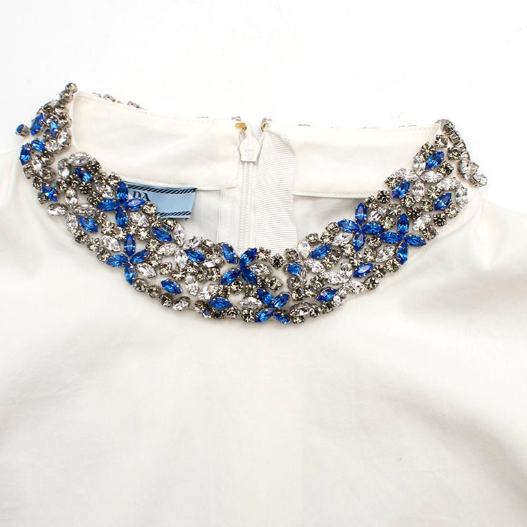 Prada White Sleeveless Top with Crystal Collar S 38 at 1stDibs | prada ...