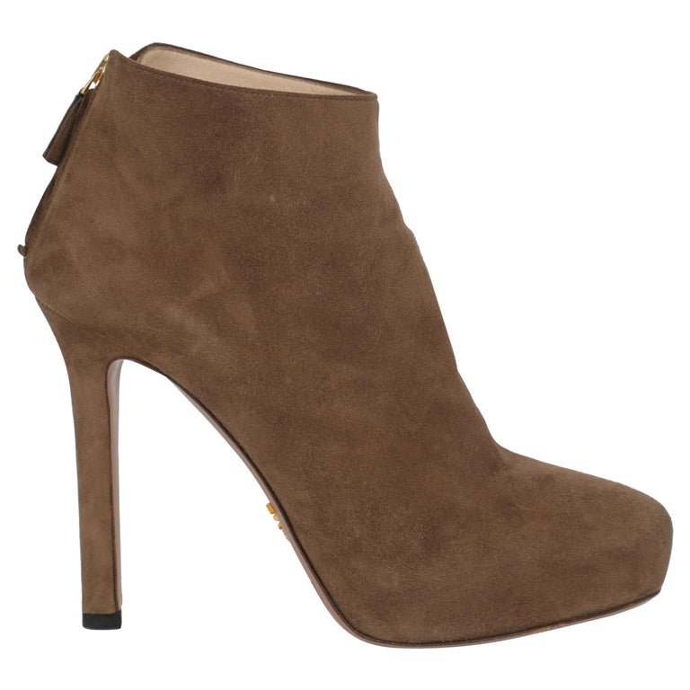 Prada Women Ankle boots Beige Leather IT 37.5 at 1stDibs