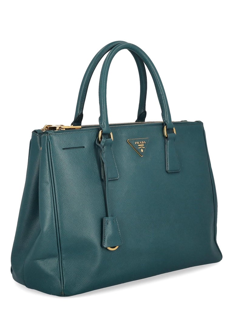 Prada Women Handbags Galleria Green Leather For Sale at 1stDibs