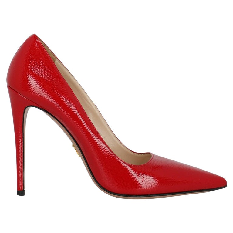 Prada Women Pumps Red Leather IT 40 For Sale at 1stDibs