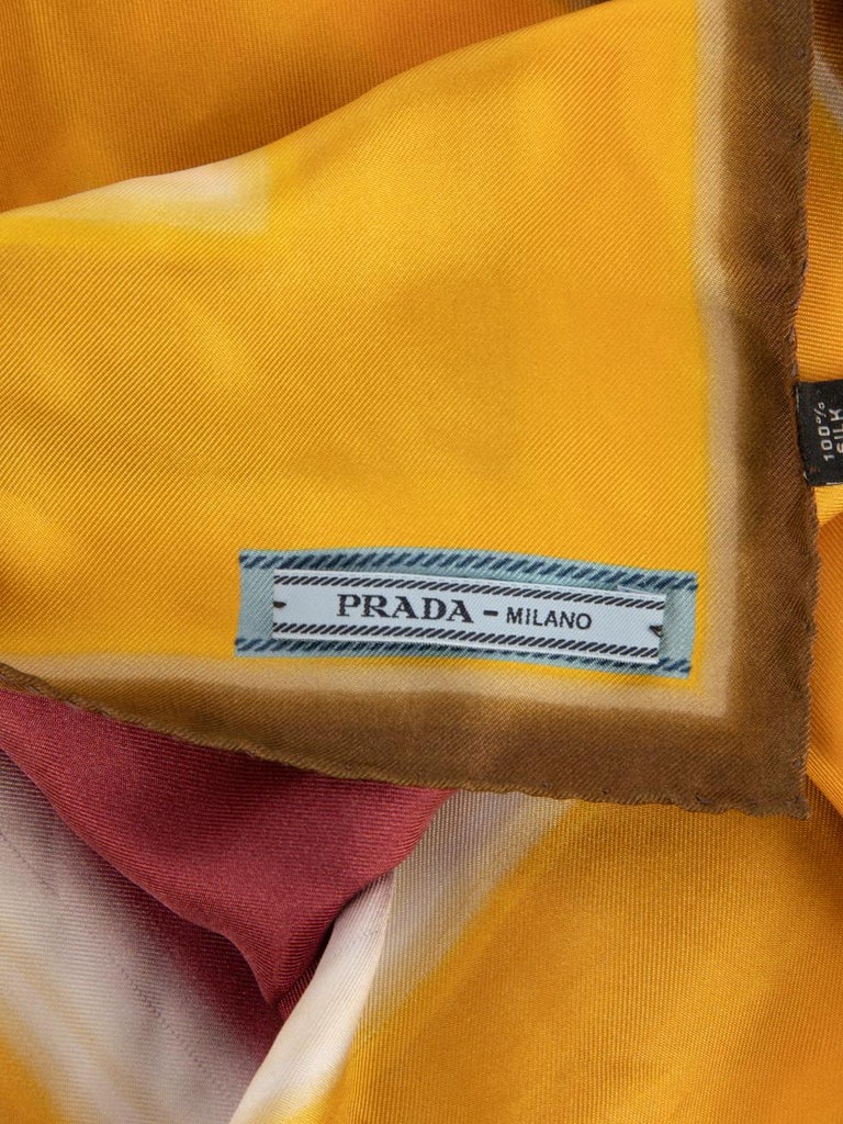 Prada Women's Gradient Colour Silk Scarf For Sale at 1stDibs
