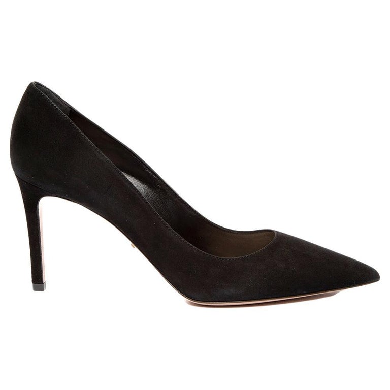 Prada Women's Suede Pointed Toe 85mm Heels For Sale at 1stDibs