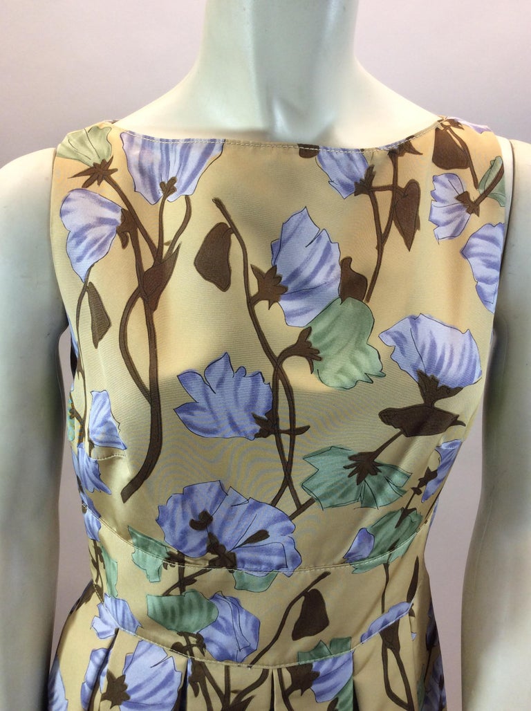 Prada Yellow Floral Dress For Sale at 1stDibs