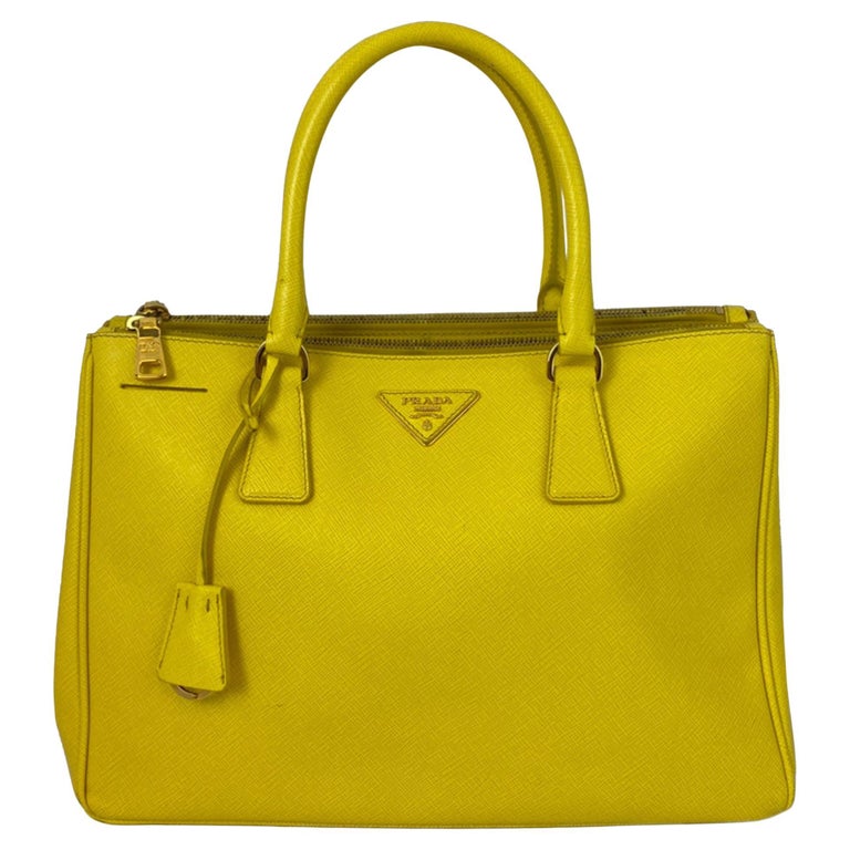 Prada Yellow Saffiano Leather Galleria Tote For Sale at 1stDibs