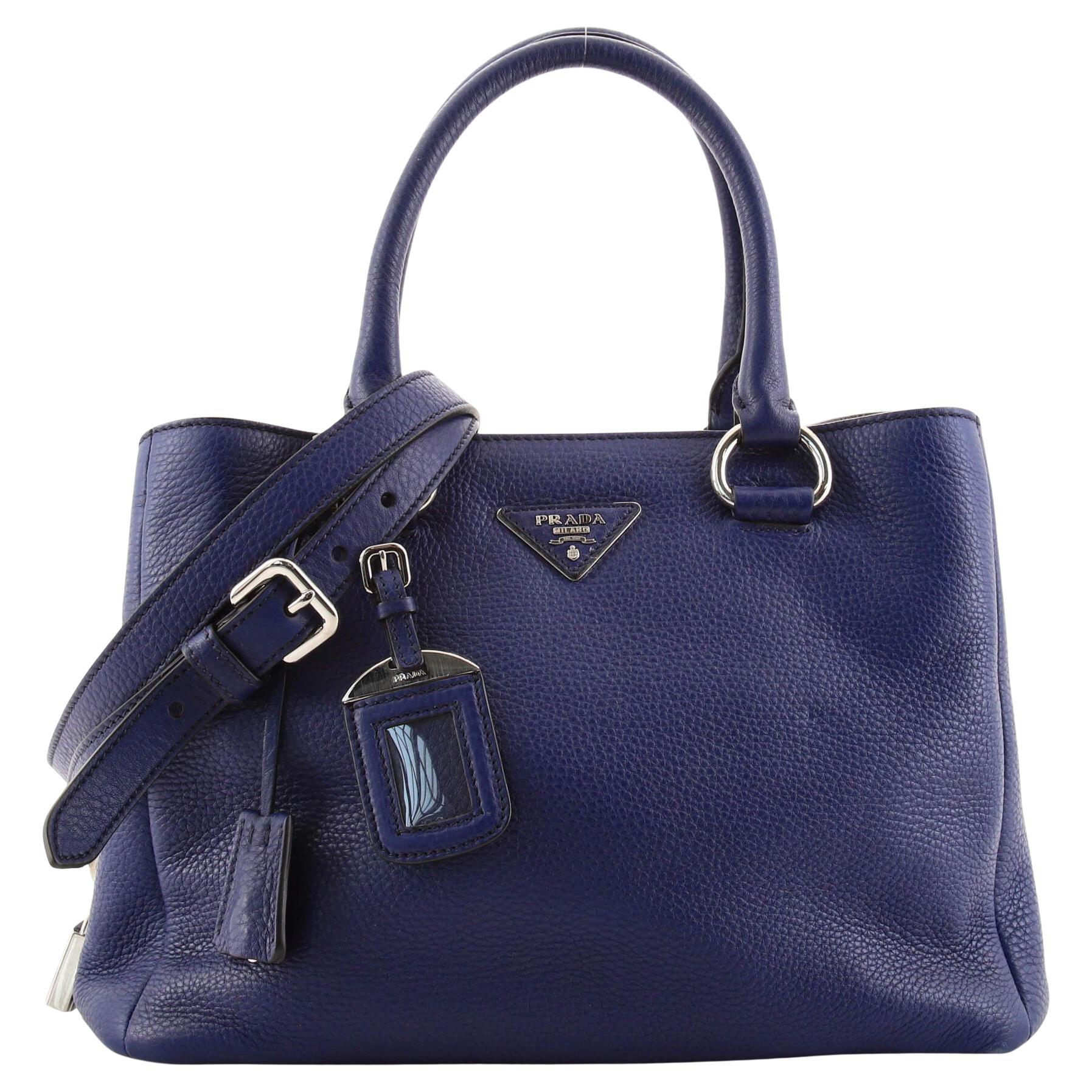 Prada Cuir Covered Strap Double Tote Saffiano Leather Medium at 1stDibs
