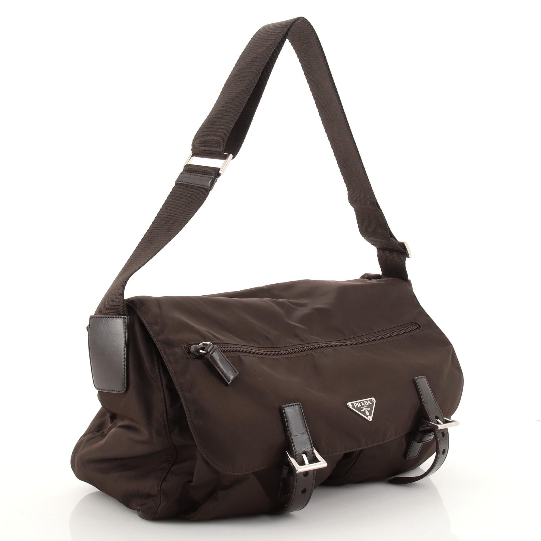 Prada Zip Buckle Messenger Bag Tessuto Large at 1stDibs | vintage prada ...