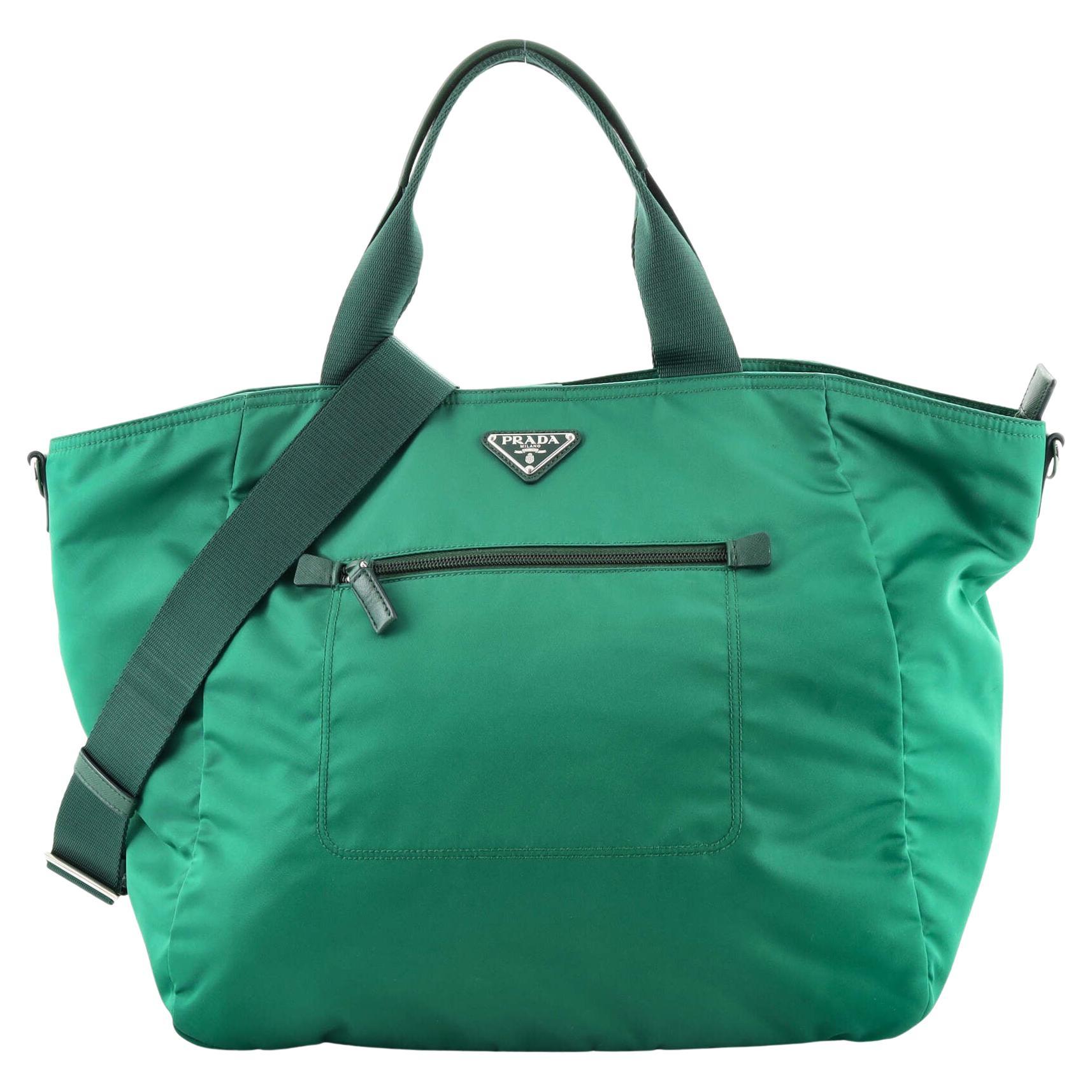 Prada Covered Strap Cuir Double Tote Saffiano Leather Medium at 1stDibs