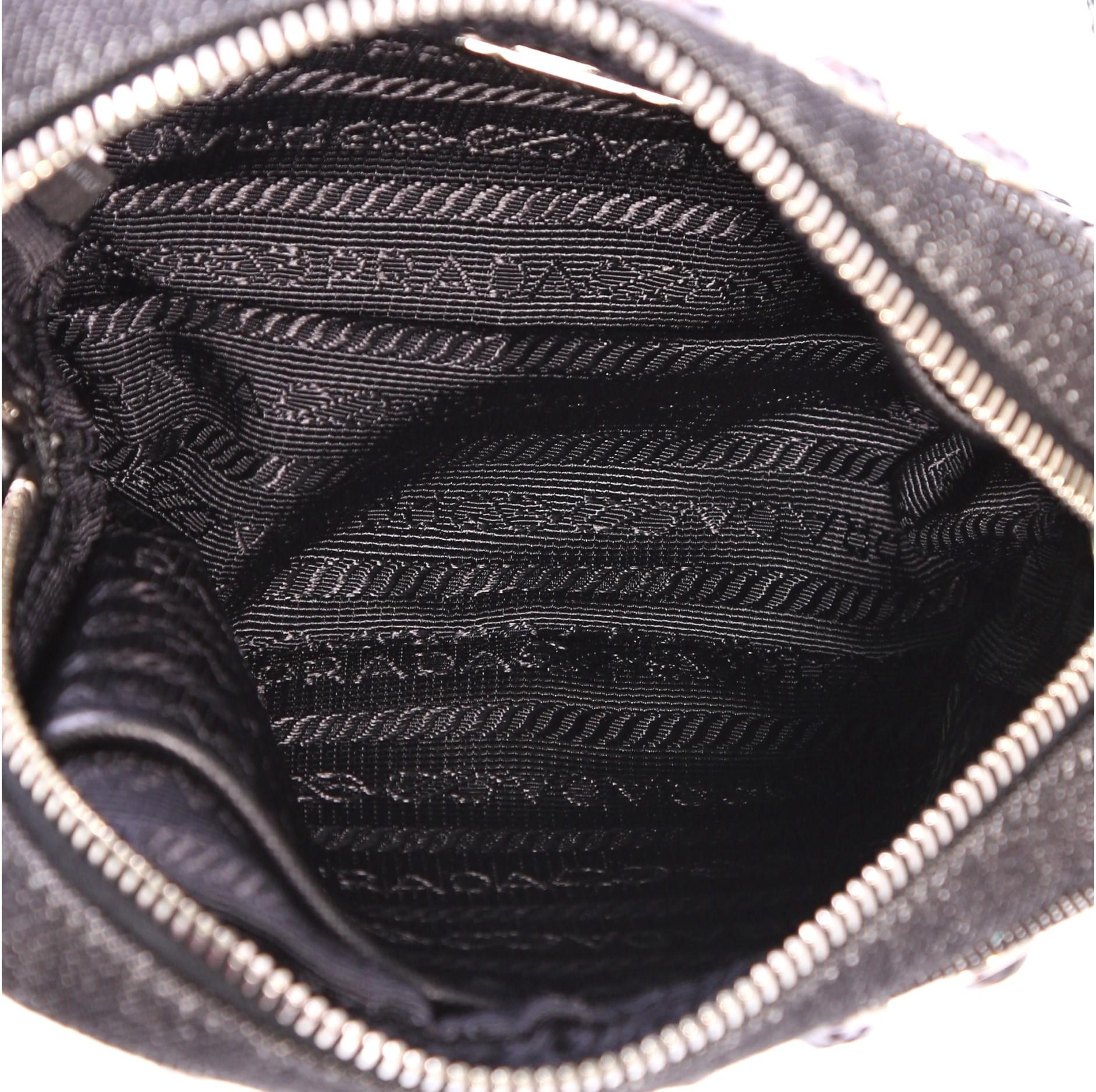 Prada Zip Crossbody Bag Rhinestone Embellished Denim Mini at 1stDibs