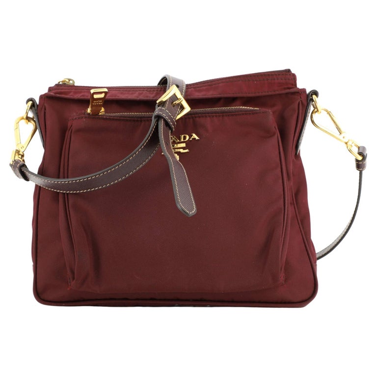 Prada Zip Messenger Bag Tessuto Medium For Sale at 1stDibs