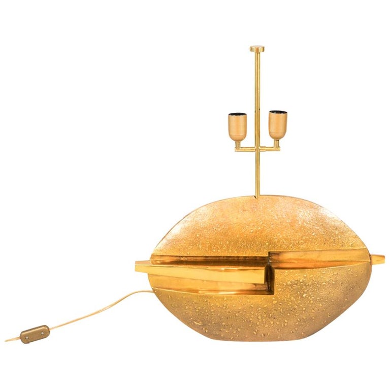 Pragos, Lamp in Gilt Bronze, 1970s For Sale at 1stDibs