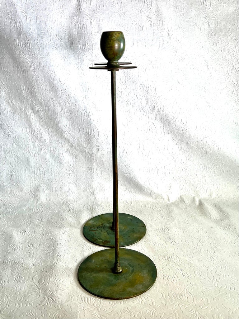 Prairie School Brass Candlesticks in the Style of Jarvie C1910 Original ...