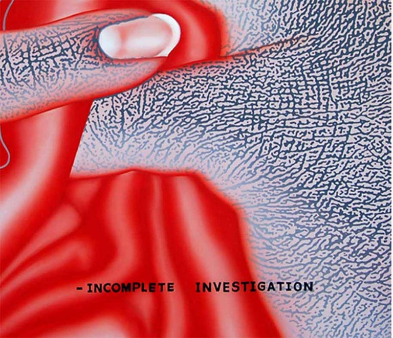 Prasanta Sahu - Incomplete Investigation, Acrylic on Canvas, Red by ...