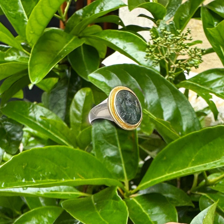 Prasio Roman intaglio (the "emerald of emperors") depicting Fortune ...