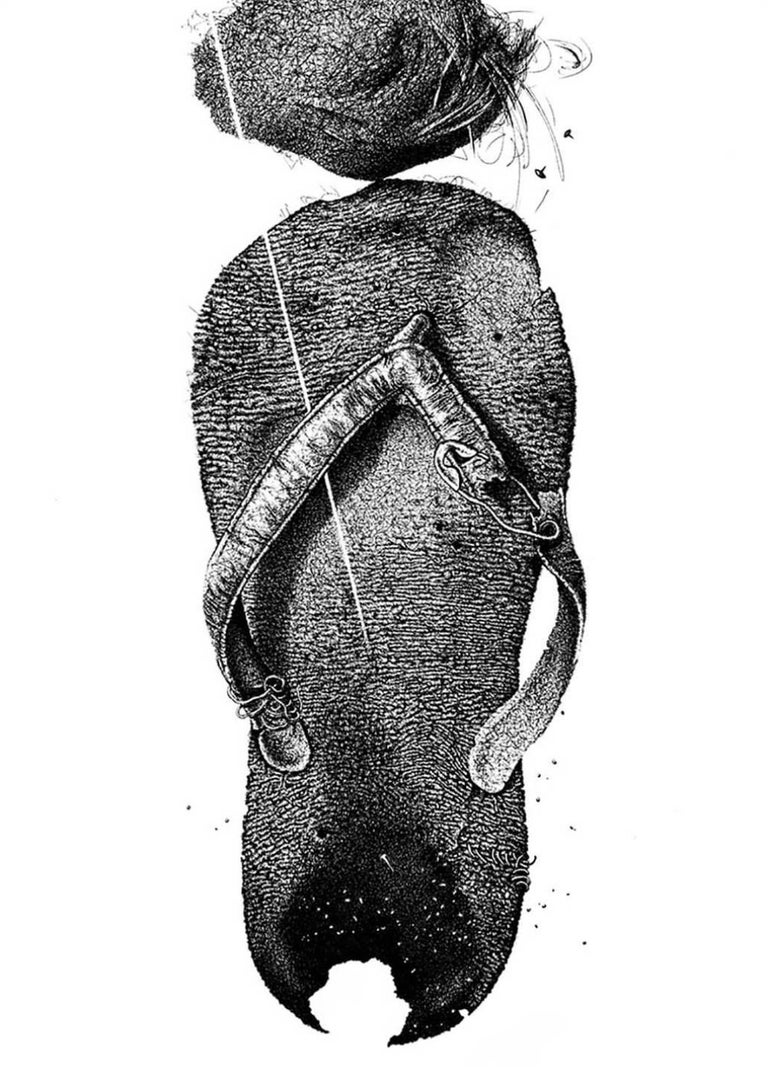 Pratap Chandra Chakraborty - Strike with Head after Stumbling, Pen and ...