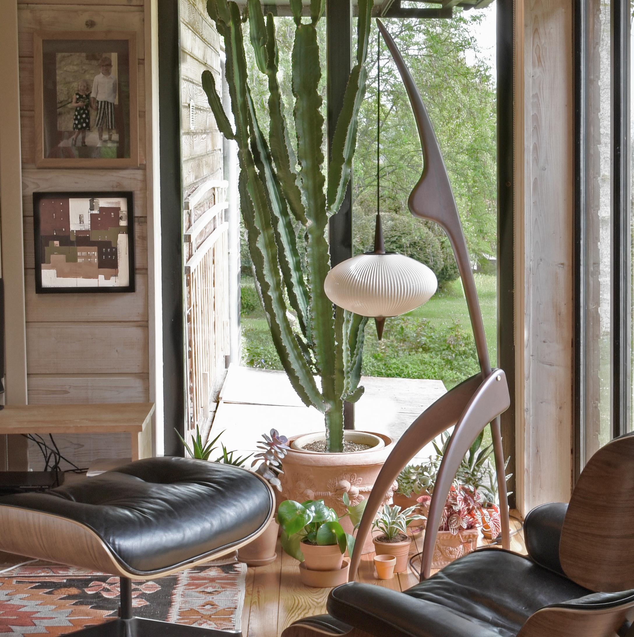 PRAYING MANTIS Floor Lamp in American Walnut by Rispal For Sale at 1stDibs