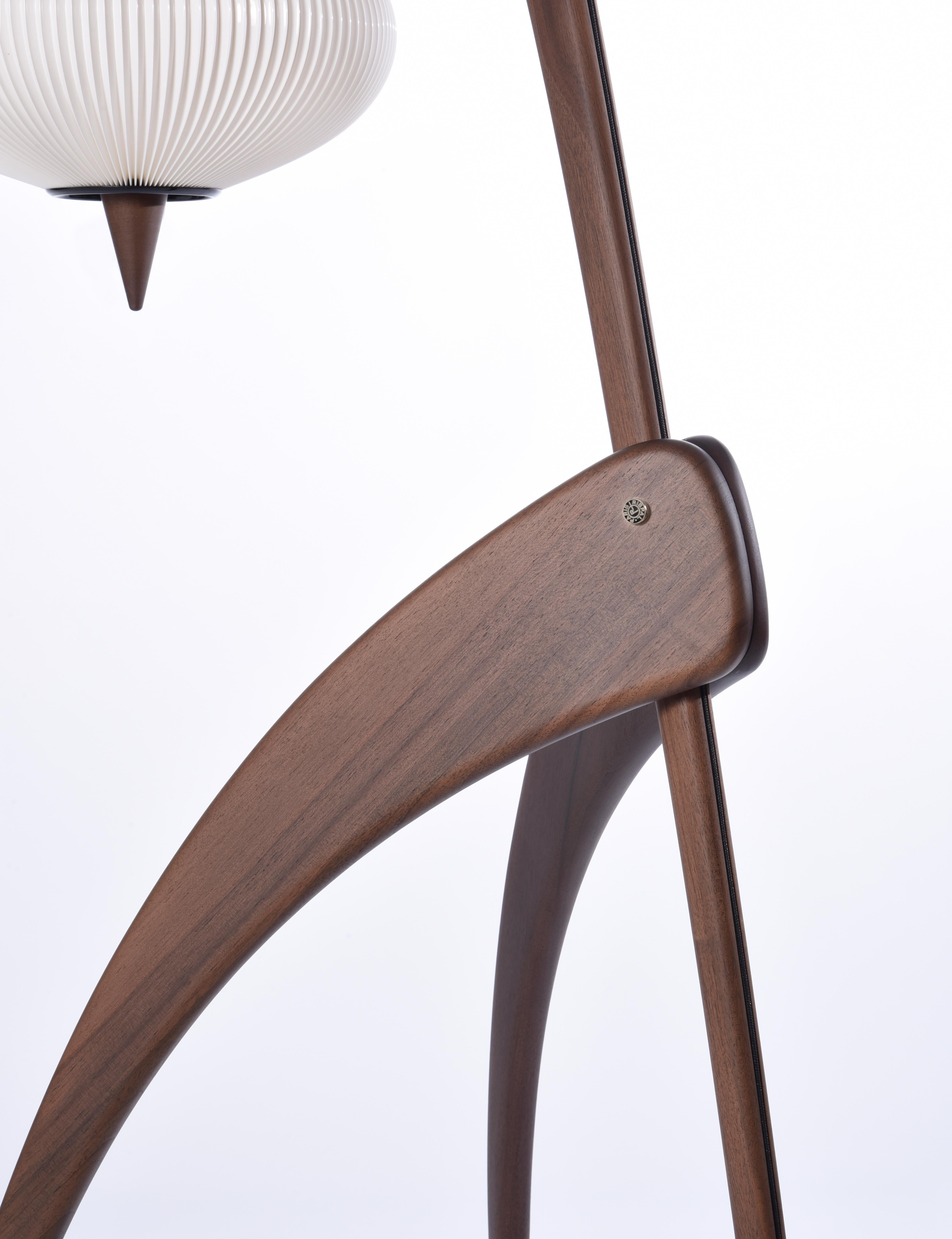 PRAYING MANTIS Floor Lamp in American Walnut by Rispal For Sale at 1stDibs