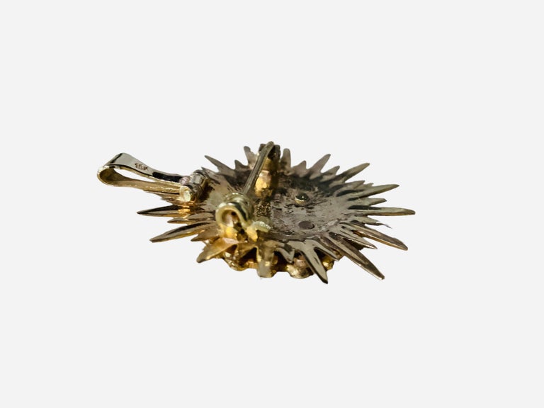 Pre-Columbian Art 18k Gold Peruvian Large Brooch Sun Pendant For Sale ...