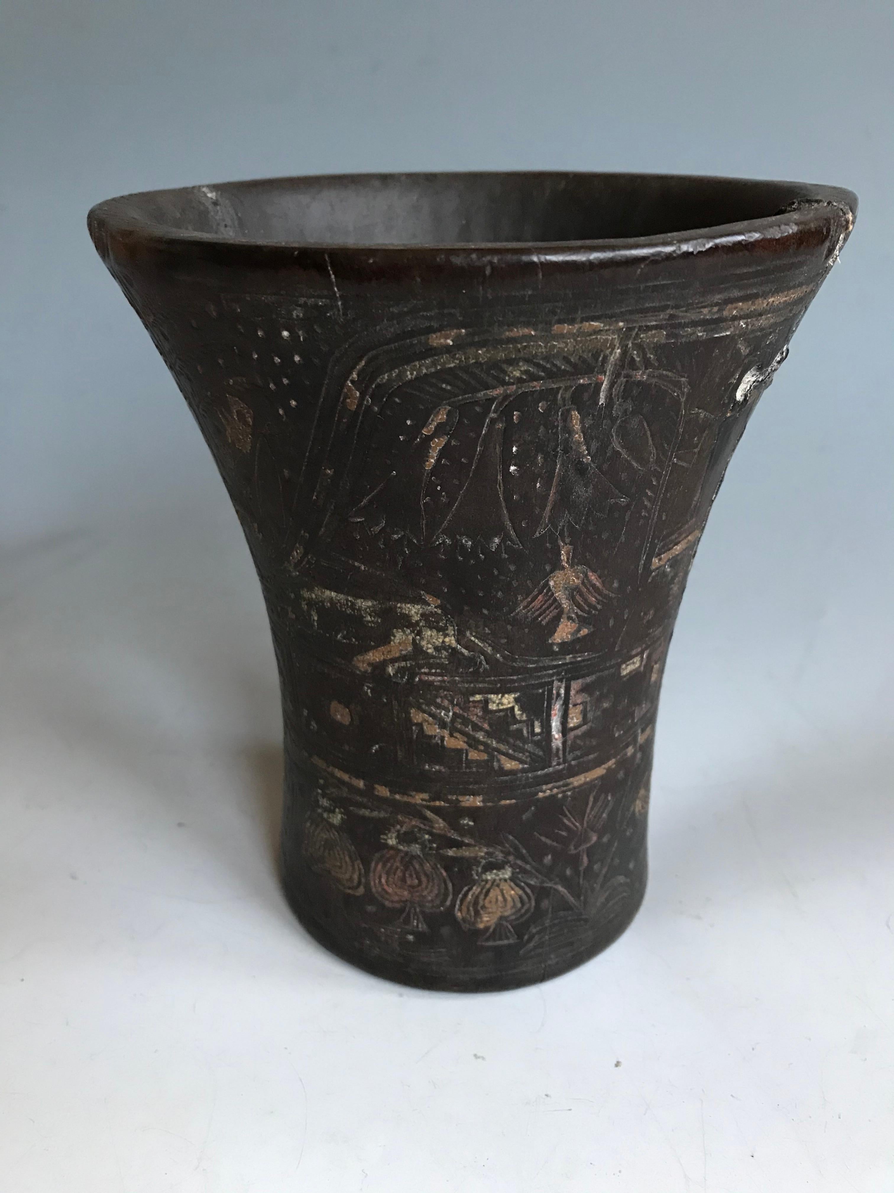 Pre Columbian Large Inca Early Colonial period Wood Kero South American ...