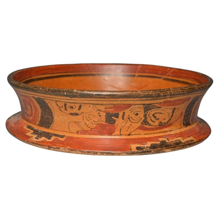 Pre Columbian Large Mayan Polychrome Ceremonial Pottery Bowl a.D. 550 ...