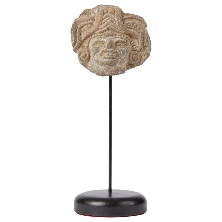 Pre-Columbian Mounted Zapotec Carved Adornos Stone Mask at 1stdibs