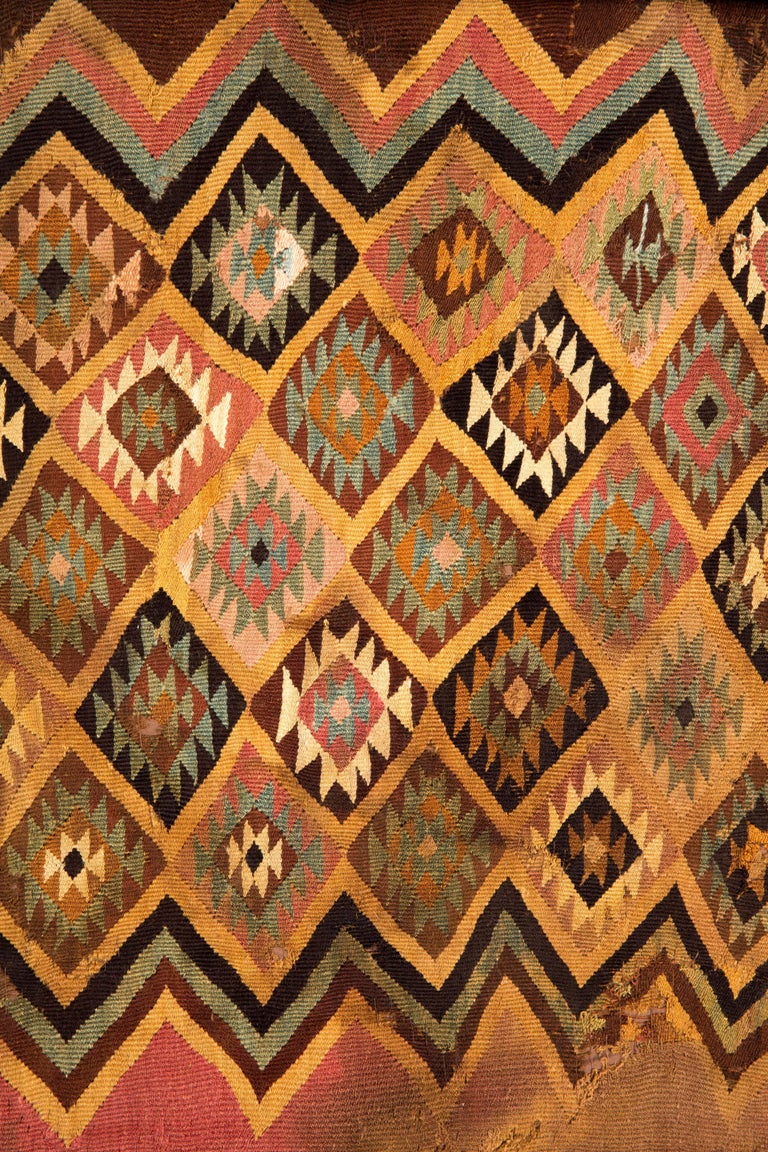 Pre-Columbian Multi-Color Diamond Shaped Nazca Unku Textile, Peru, 200 ...