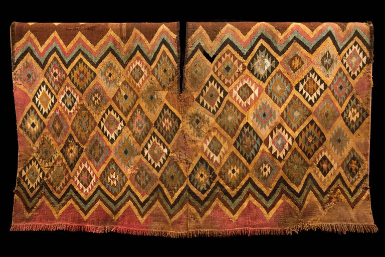 Pre-Columbian Multi-Colour Diamond Shaped Nazca Unku Textile, Peru, 200 ...