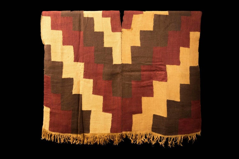 Pre-Columbian Nazca Stepped Textile Poncho, Nazca Peru, 200-400 AD For ...