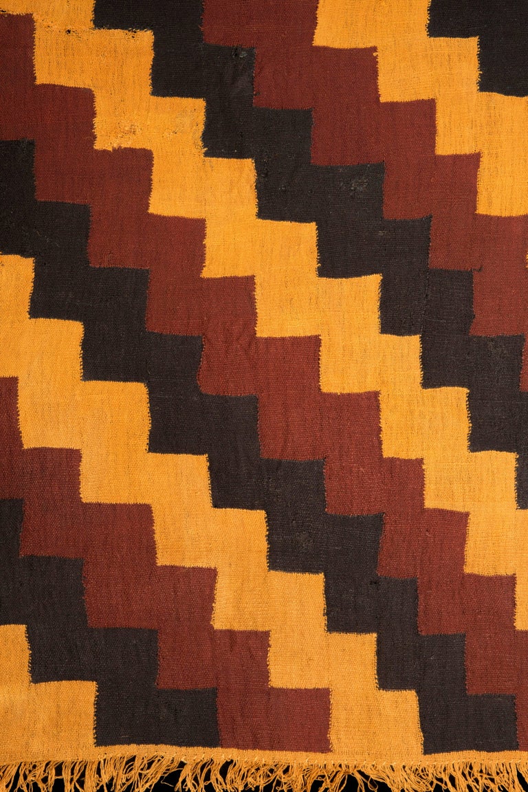 Pre-Columbian Nazca Textile – Stepped Zig-Zag Design, Nazca Peru, 200 ...
