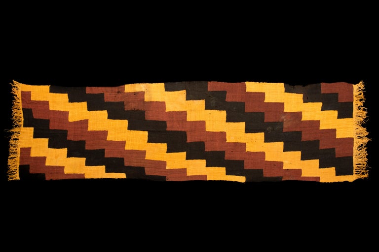 Pre-Columbian Nazca Textile, Stepped Zig-Zag Design, Nazca Peru 200-400 ...