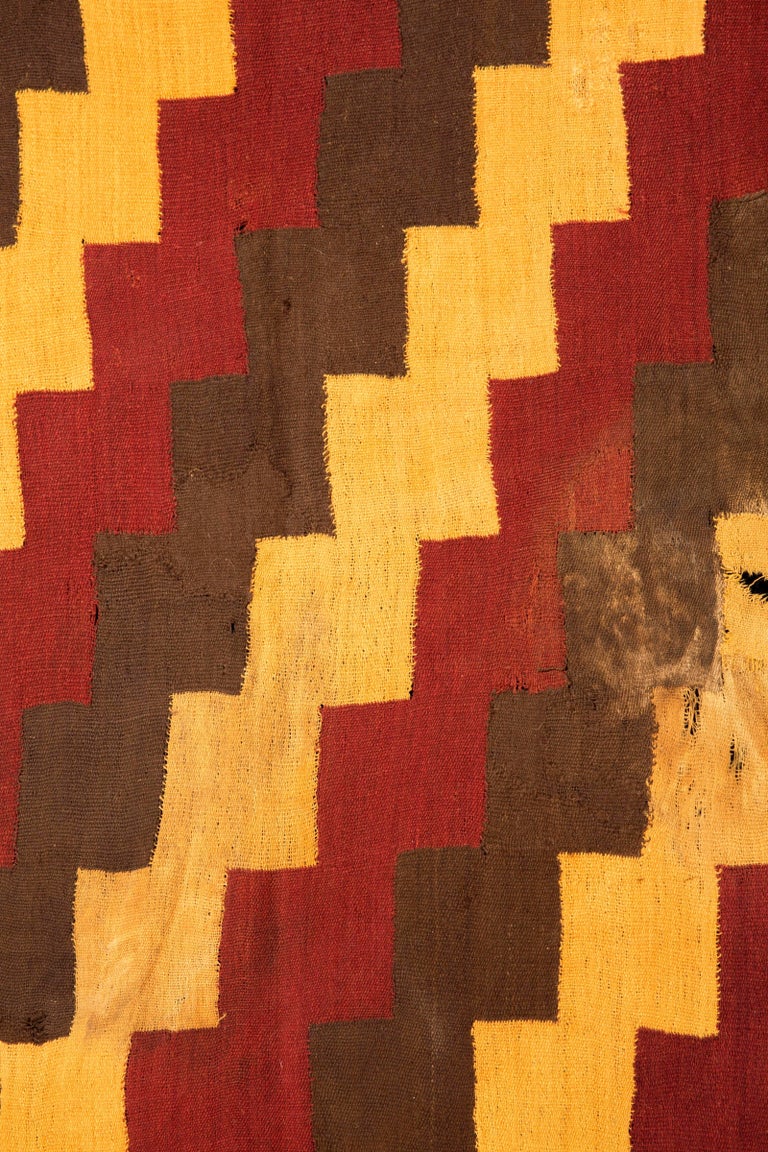 Pre-Columbian Nazca Textile, Stepped Zig-Zag Design, Nazca Peru 200-400 ...