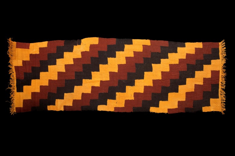 Pre-Columbian Nazca Textile – Stepped Zig-Zag Design, Nazca Peru, 200 ...