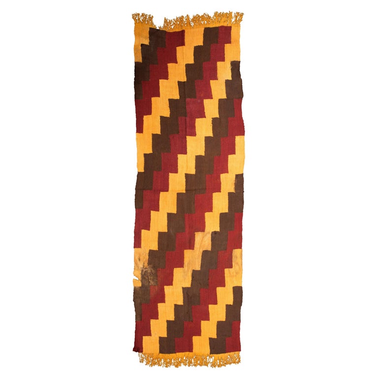 Pre-Columbian Nazca Textile, Stepped Zig-Zag Design, Nazca Peru 200-400 ...