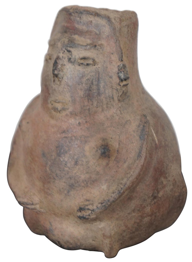 Pre Columbian Primitive Clay Female Effigy Fertility Vessel Vase Pot ...
