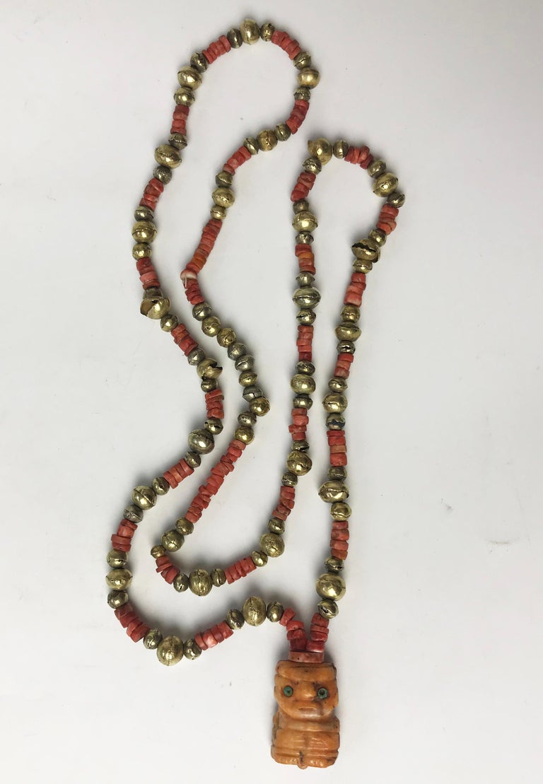 Pre Columbian Superb Gold Bead Spondylus Shell Necklace Chimu Tribal ...