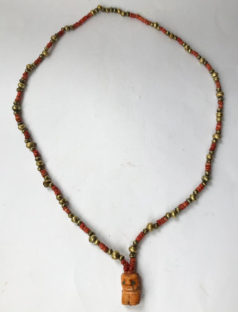 Pre Columbian Superb Gold Bead Spondylus Shell Necklace Chimu Tribal ...