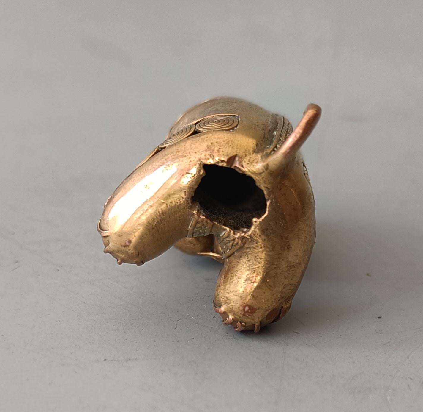 Pre Columbian Superb Gold Tumbaga feline pendant Colombia For Sale at ...