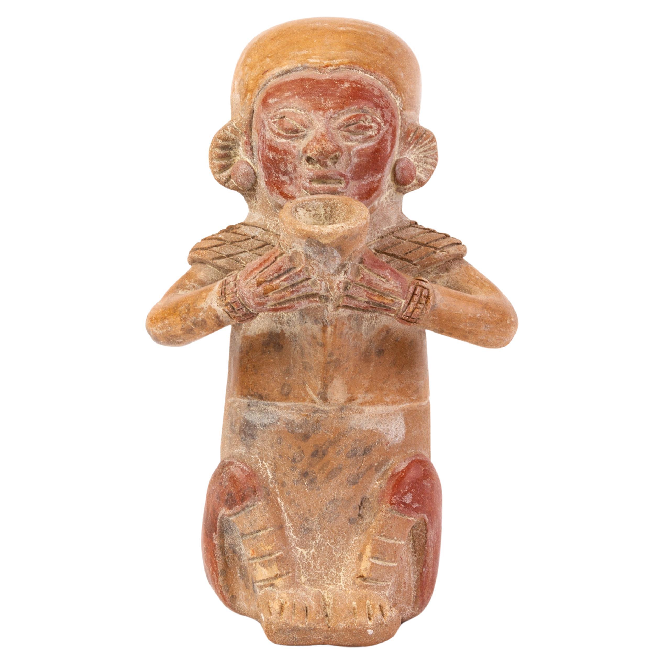 Pre-Incan Style Manabi Culture Musician Statue For Sale at 1stDibs