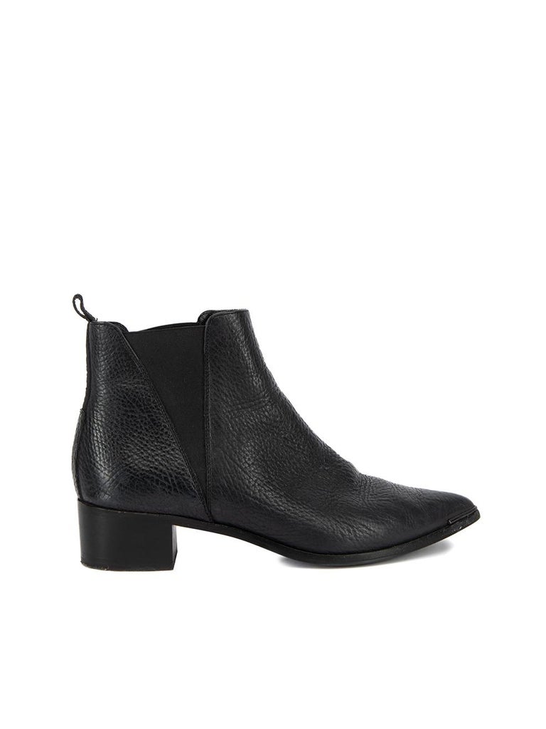 Pre-Loved Acne Studios Women's Black Leather Pointed Toe Chelsea Boots ...