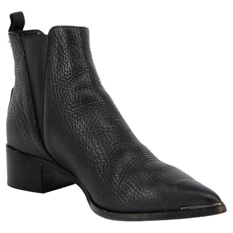 Pre-Loved Acne Studios Women's Black Leather Pointed Toe Chelsea Boots ...